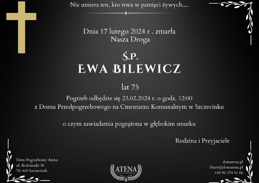 ŚP Ewa Bilewicz - nekrolog